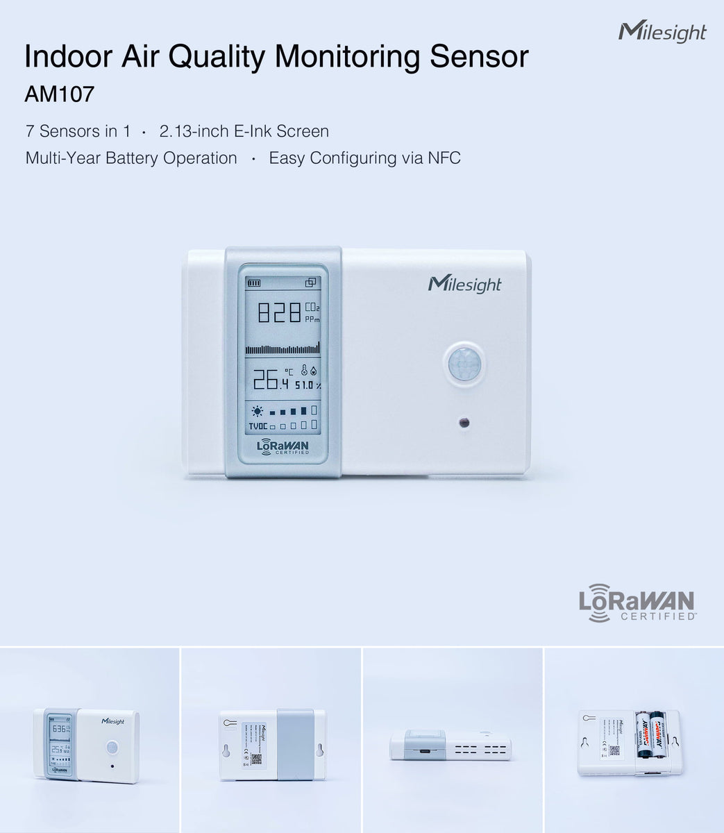 Milesight Indoor Ambience Monitoring Sensor AM104 / AM107 – MCCI