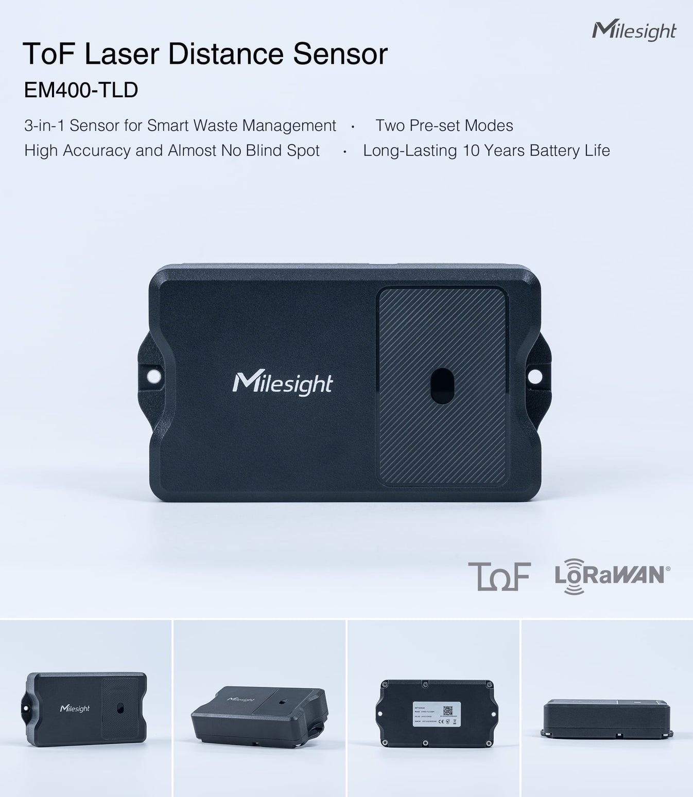 Milesight Time of Flight Laser Distance Sensor EM400-TLD – MCCI